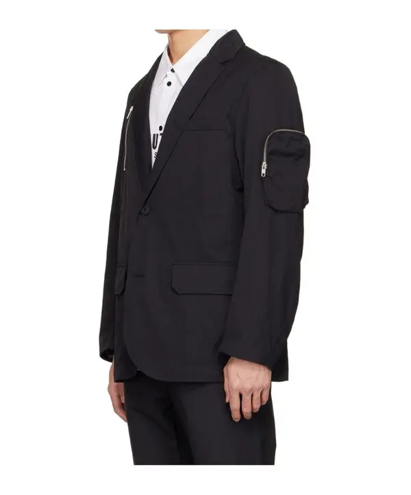 Helmut Lang Single-breasted Blazer With Zip Detail