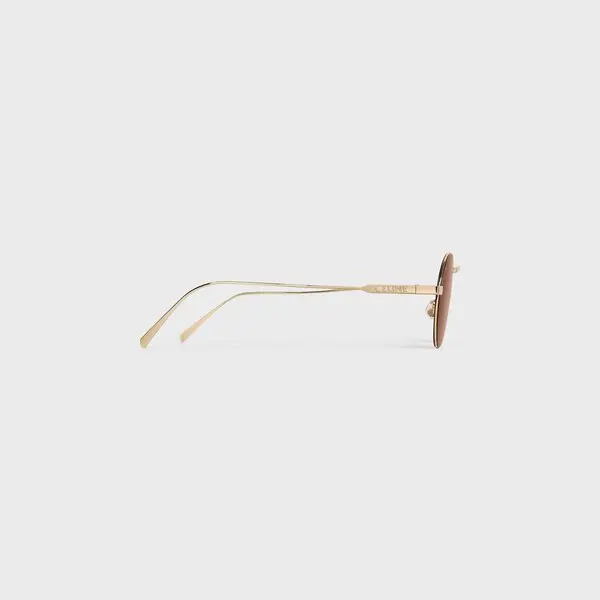 Celine Metal Frame Round Sunglasses - Brown