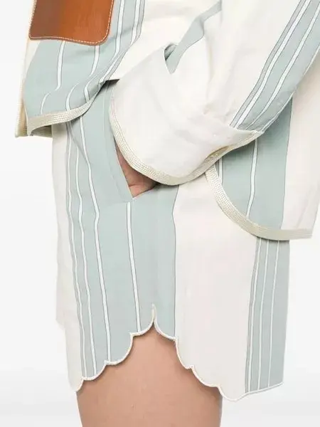 FORTE_FORTE Wide-leg Striped Shorts