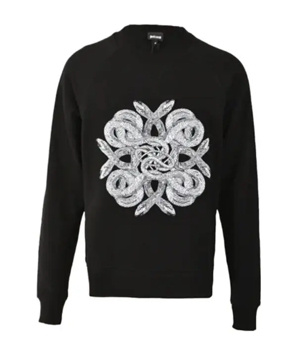 Just Cavalli Round-necked Sweater With Graphic Print