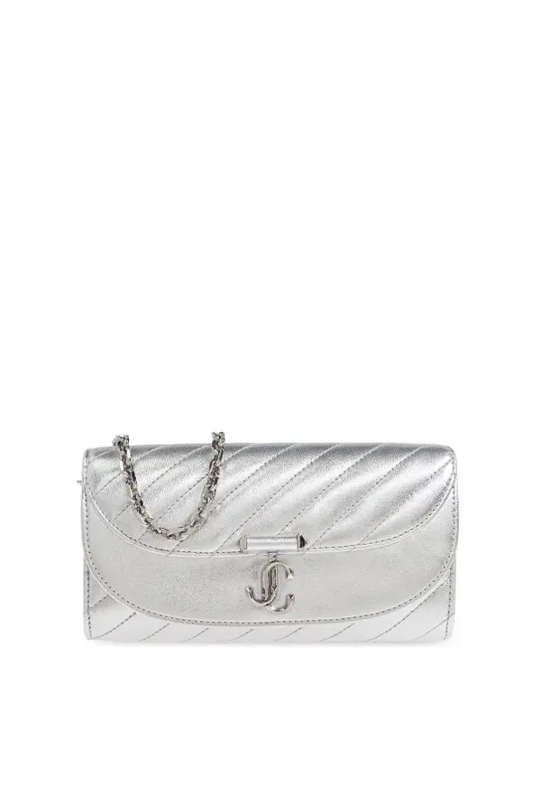 JIMMY CHOO Avenue Curve Chain Linked Wallet - Silver