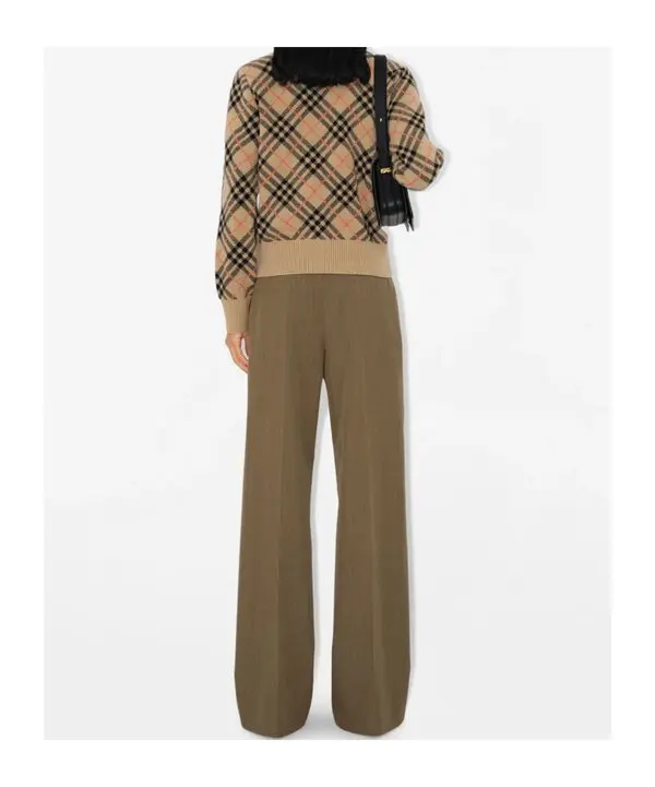 Burberry Checked Knitted Zip-up Bomber Jacket