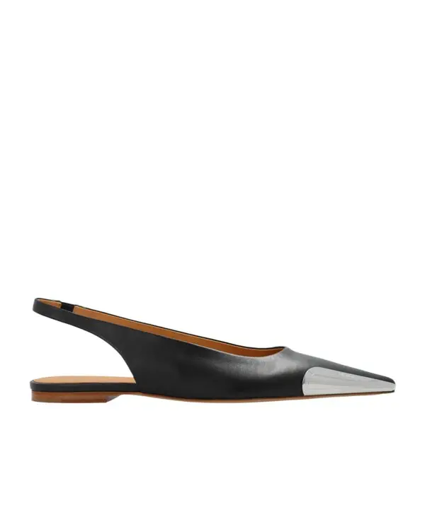 Off-White Allenframe Pointed Toe Slingback Ballerina Flats - Black