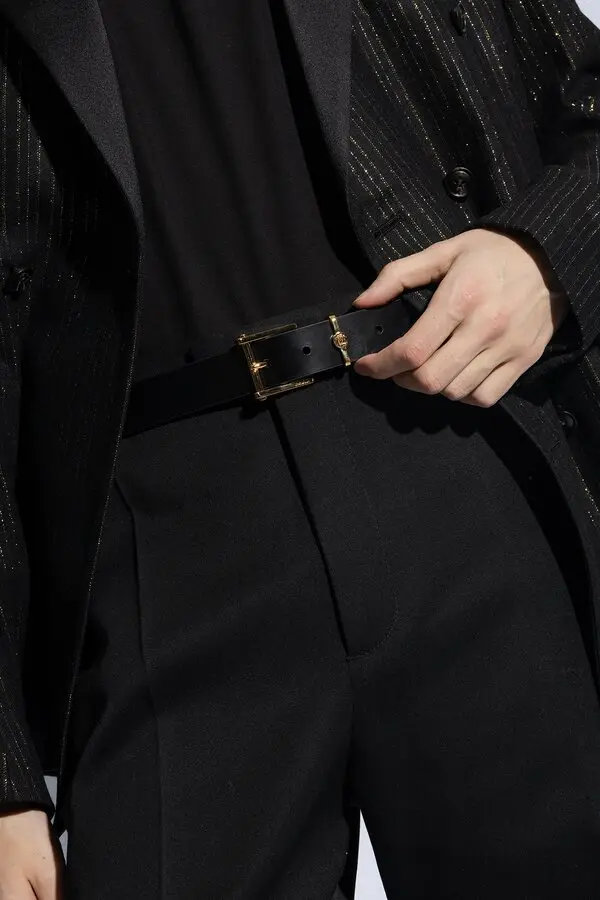 Versace Leather Belt With Medusa Buckle