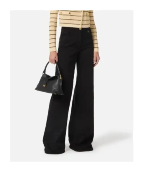 Elisabetta Franchi Palazzo Jeans - Black