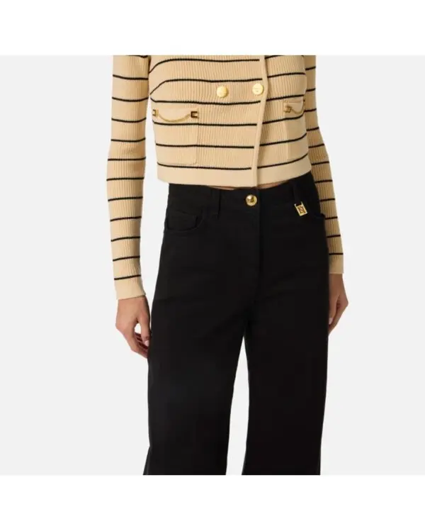 Elisabetta Franchi Palazzo Jeans - Black