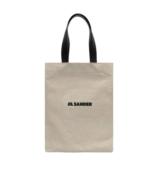 JIL SANDER Logo Detailed Tote Bag - Beige