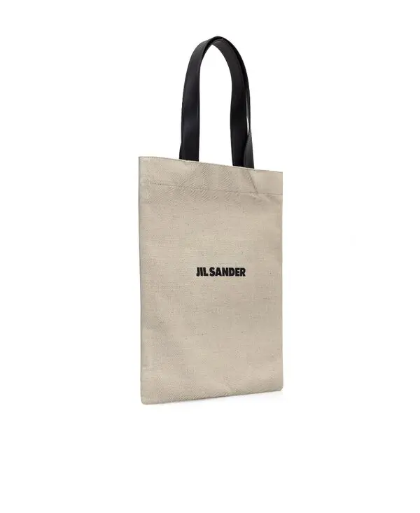JIL SANDER Logo Detailed Tote Bag - Beige