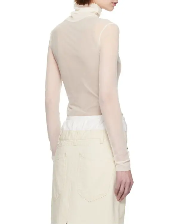 MAISON MARGIELA High Neck Sheer Bodysuit - Beige