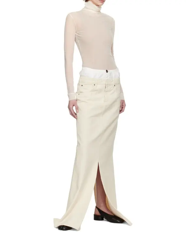 MAISON MARGIELA High Neck Sheer Bodysuit - Beige
