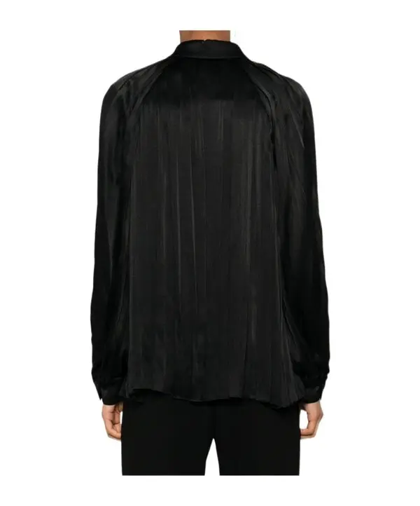 Alberta Ferretti Pleated Satin Shirt - Black