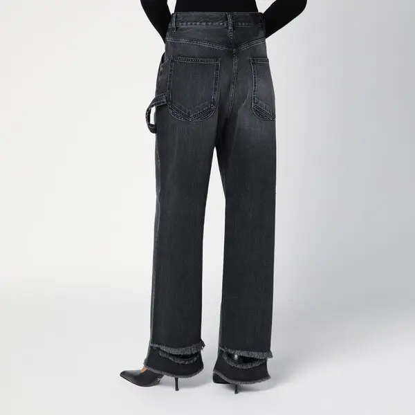 DARKPARK Belted Washed Denim Jeans - Black