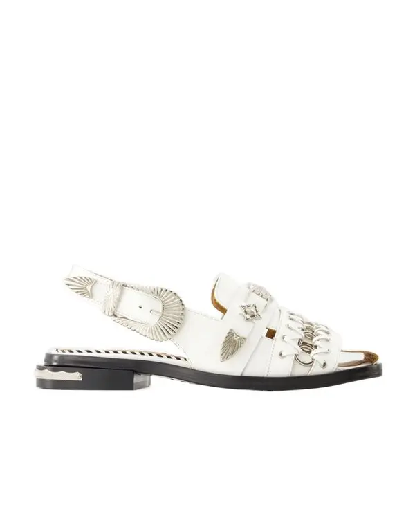 Toga Buckled Slingback Sandals - White