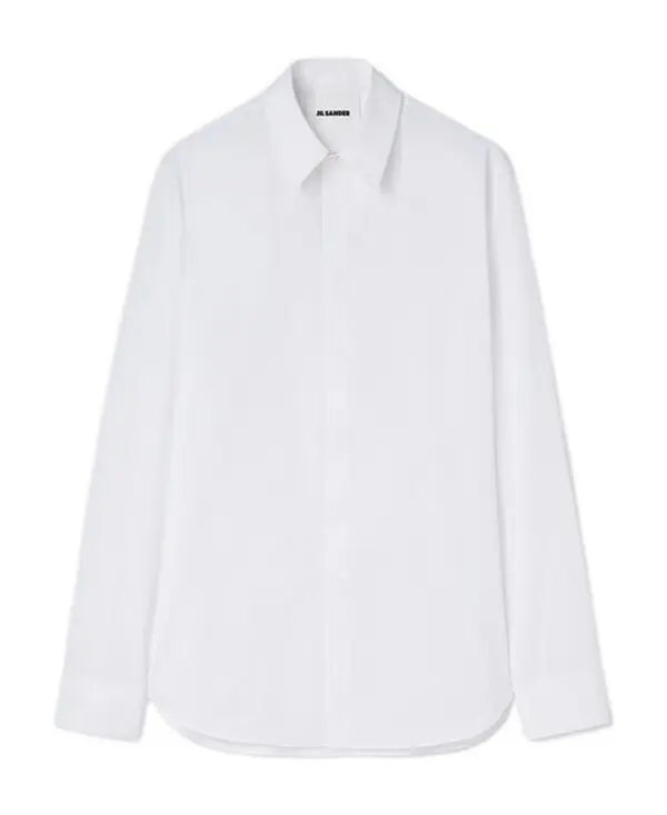 JIL SANDER Long-sleeved Poplin Shirt - White
