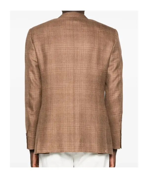 Canali Long Sleeve Blazer - Brown