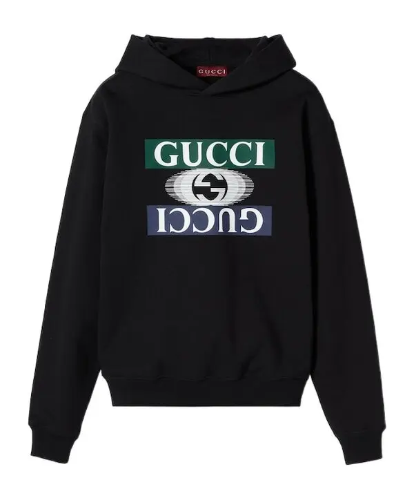Gucci Jersey Hooded Sweatshirt With Logo - Black