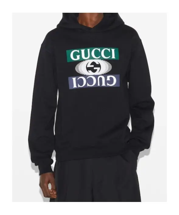Gucci Jersey Hooded Sweatshirt With Logo - Black
