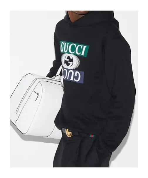 Gucci Jersey Hooded Sweatshirt With Logo - Black