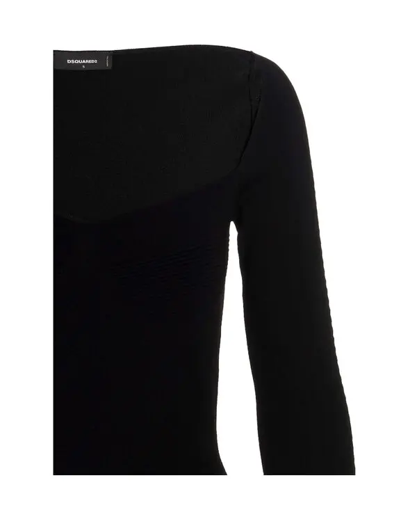 Dsquared2 Long-sleeved Sweetheart Neck Mini Dress
