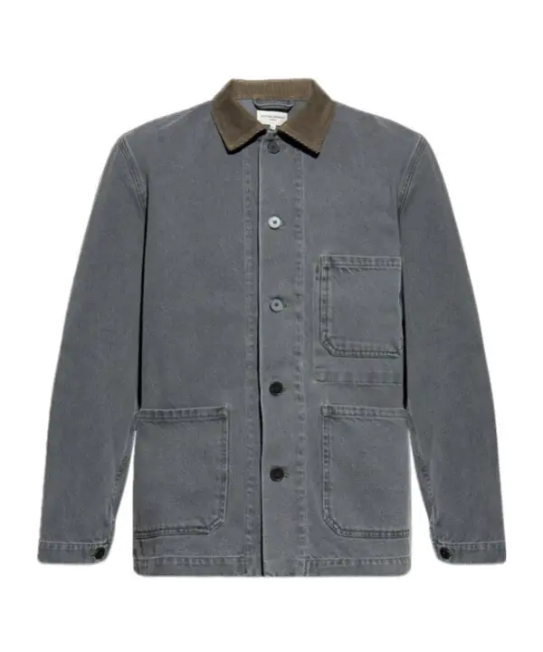 Officine Générale Corduroy-collar Denim Shirt Jacket
