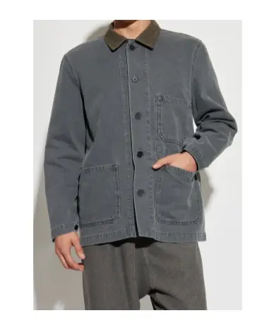 Officine Générale Corduroy-collar Denim Shirt Jacket