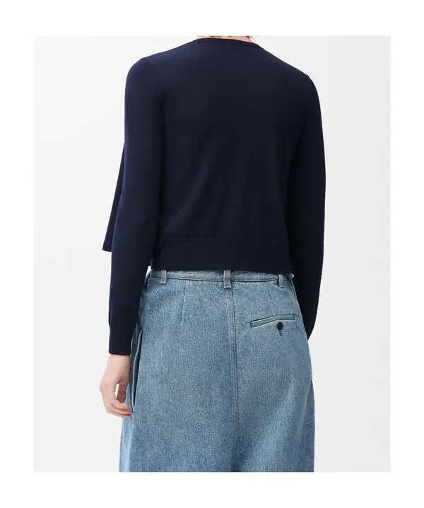 Loewe Wool Cardigan With Crossword Embroidery - Deep Navy Blue