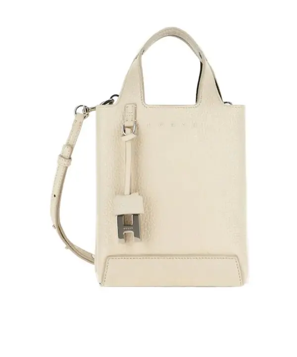 Hogan Logo Embossed Top Handle Bag - Ivory