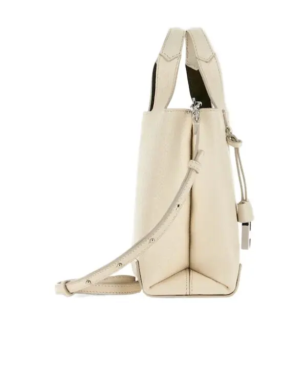 Hogan Logo Embossed Top Handle Bag - Ivory