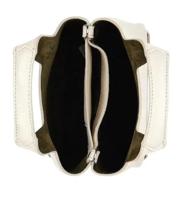 Hogan Logo Embossed Top Handle Bag - Ivory