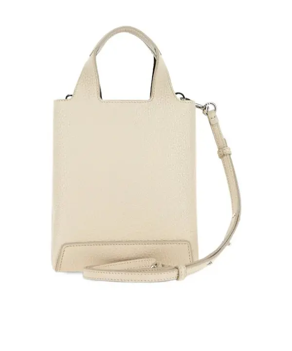 Hogan Logo Embossed Top Handle Bag - Ivory