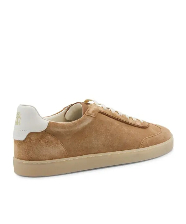 Brunello Cucinelli Suede Lace-up Low Top Sneakers - Light Brown