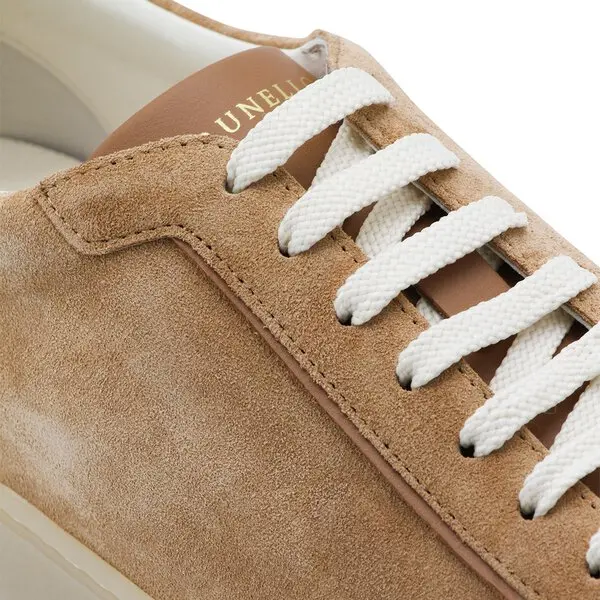 Brunello Cucinelli Suede Lace-up Low Top Sneakers - Light Brown