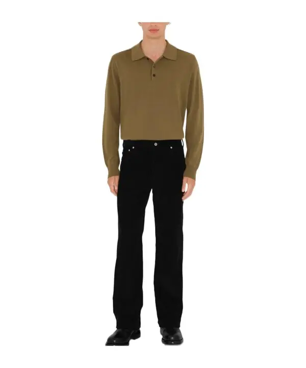 Burberry Long-sleeve Wool Polo Shirt