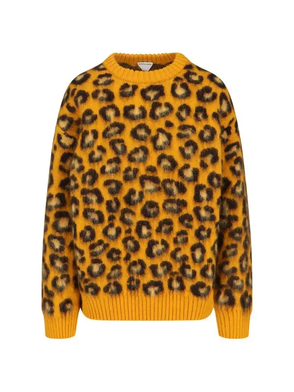 Bottega Veneta Leopard Print Crewneck Jumper