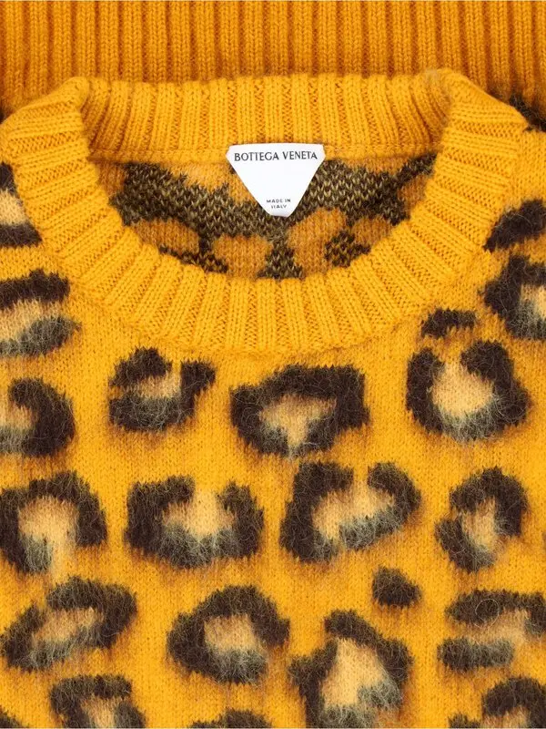 Bottega Veneta Leopard Print Crewneck Jumper