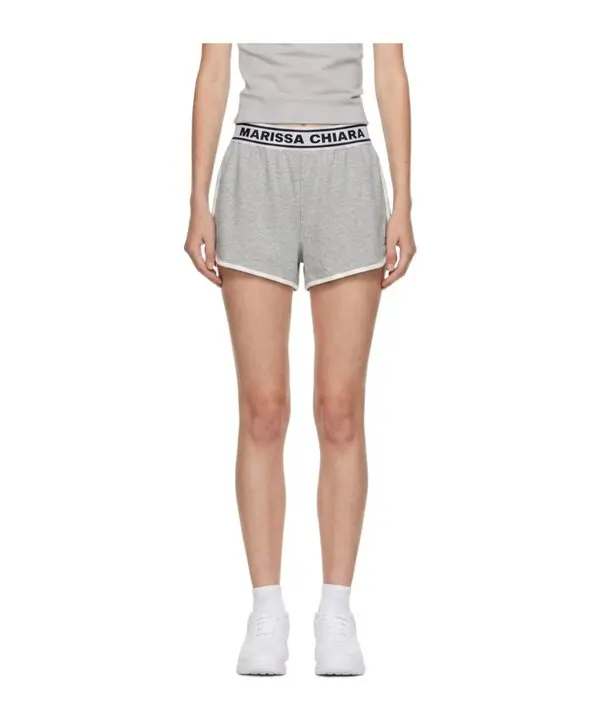 Marissa Chiara Elastic Waistband Shorts With Logo Detail