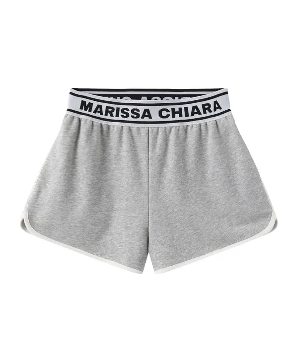 Marissa Chiara Elastic Waistband Shorts With Logo Detail