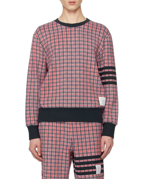 Thom Browne Check Jacquard 4-bar Sweatshirt
