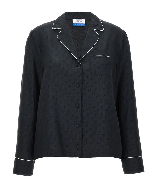 Off-White Monogram Jacquard Pajama Top - Black