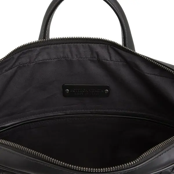 Bottega Veneta Intreciato Leather Briefcase - Black