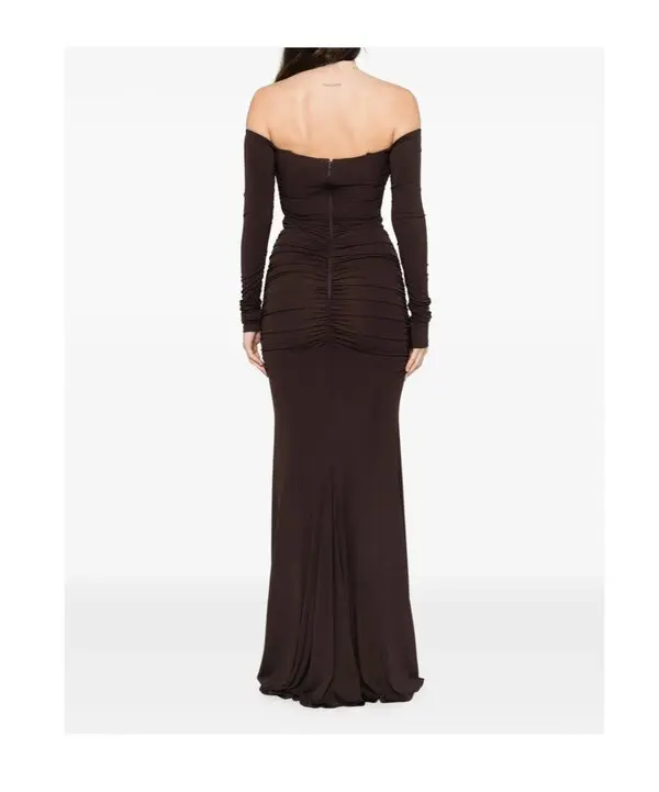 Elisabetta Franchi Off-the-shoulder Gathered Maxi Dress