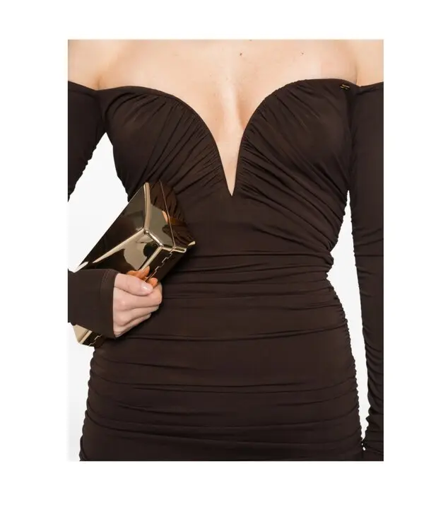 Elisabetta Franchi Off-the-shoulder Gathered Maxi Dress