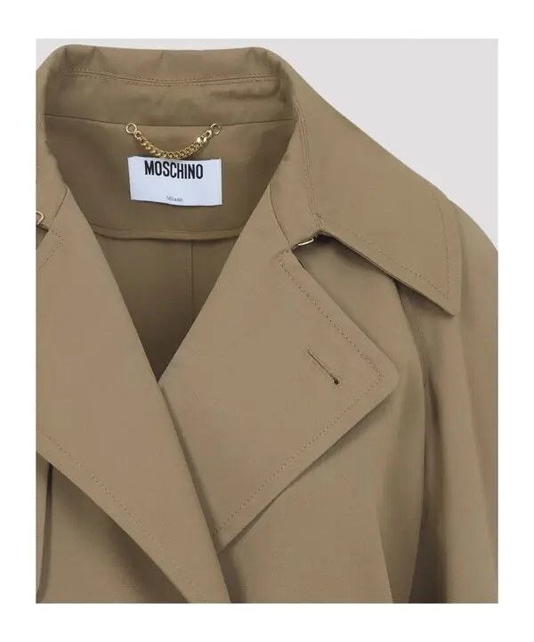 Moschino Belt Buckled Coat - Brown