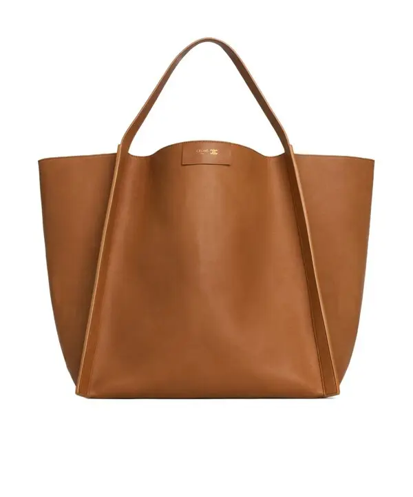 Celine Medium Cube Bag In Supple Calfskin - Light Tan