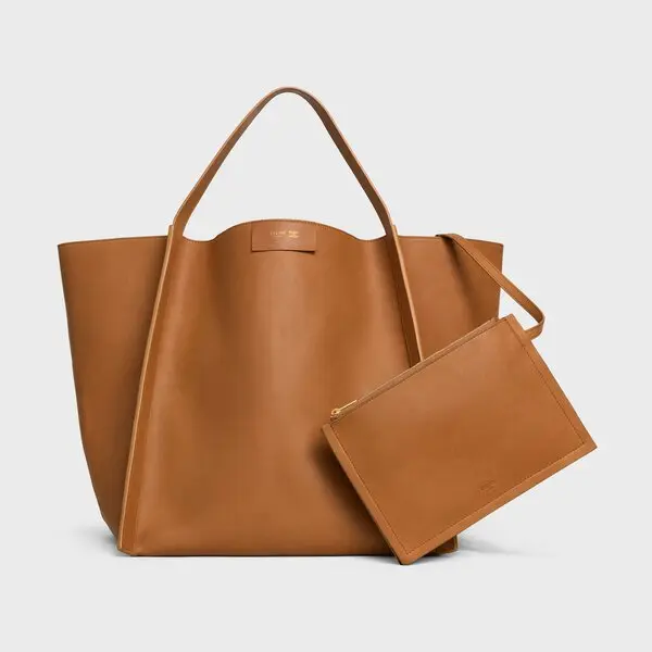 Celine Medium Cube Bag In Calfskin - Light Tan