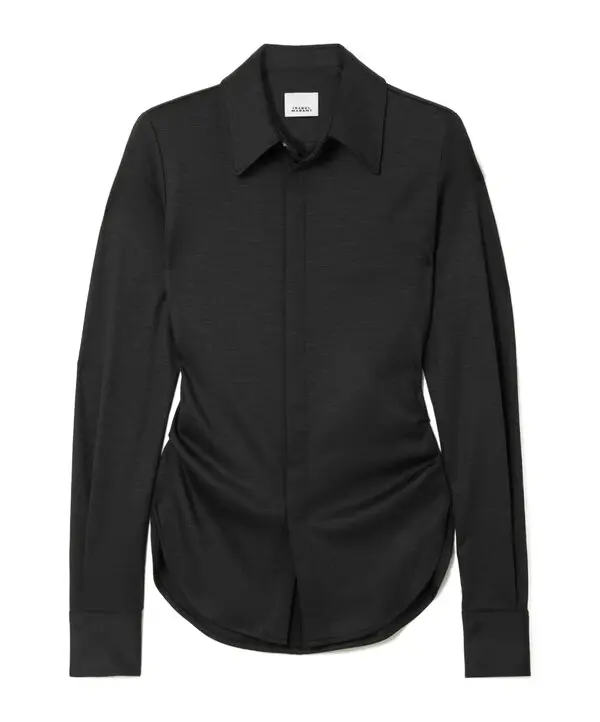Isabel Marant Étoile Romea Ruched Wool-jersey Shirt
