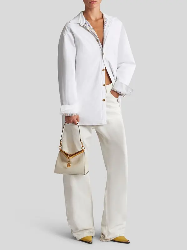 Etro Vela Logo Charm Mini Shoulder Bag - White