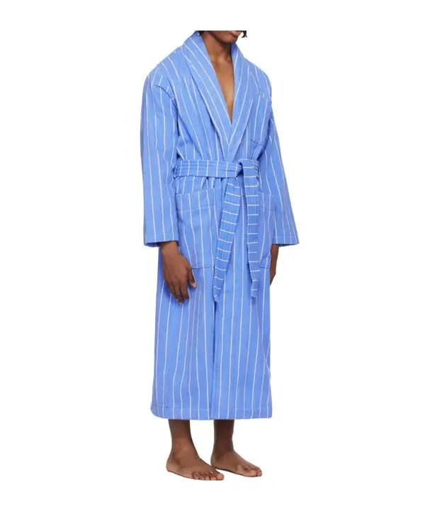 TEKLA Lace-up Bathrobe - Blue