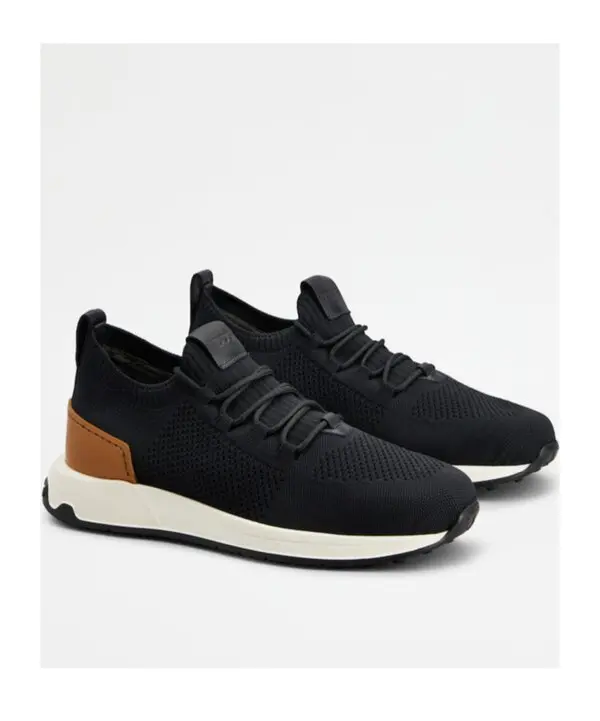 TOD'S Logo Patch Lace-up Sock Sneakers - Black