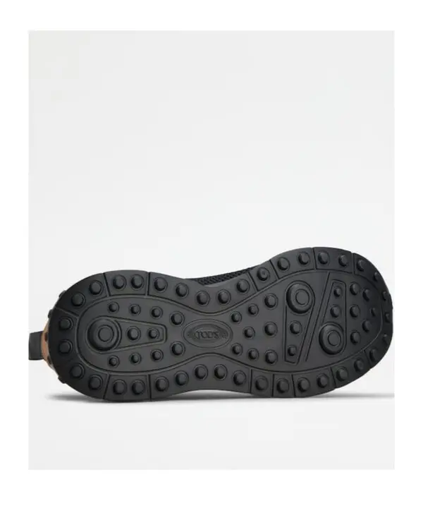 TOD'S Logo Patch Lace-up Sock Sneakers - Black